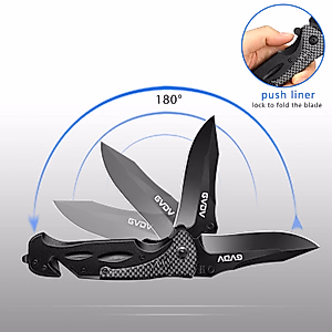 GVDV Utility Pocket Knife + Pocket Knife with Wood Handle, Tactical Hunting Camping Survival Knife for Men Women Kids