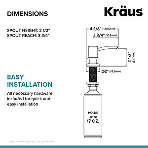 KRAUS Kitchen Soap and Lotion Dispenser in Spot-Free Black Stainless Steel, KSD-54SFSB