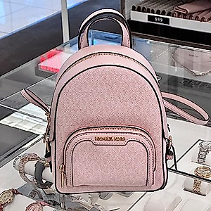 Michael Kors Jaycee XS Mini Convertible Backpack MK Signature Crossbody (Powder Blush)