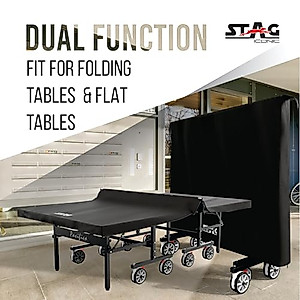 Stag Ping Pong 2 in 1Table Cover Fits Both Folding Tables & Flat Tables - Indoor & Outdoor (Black)…