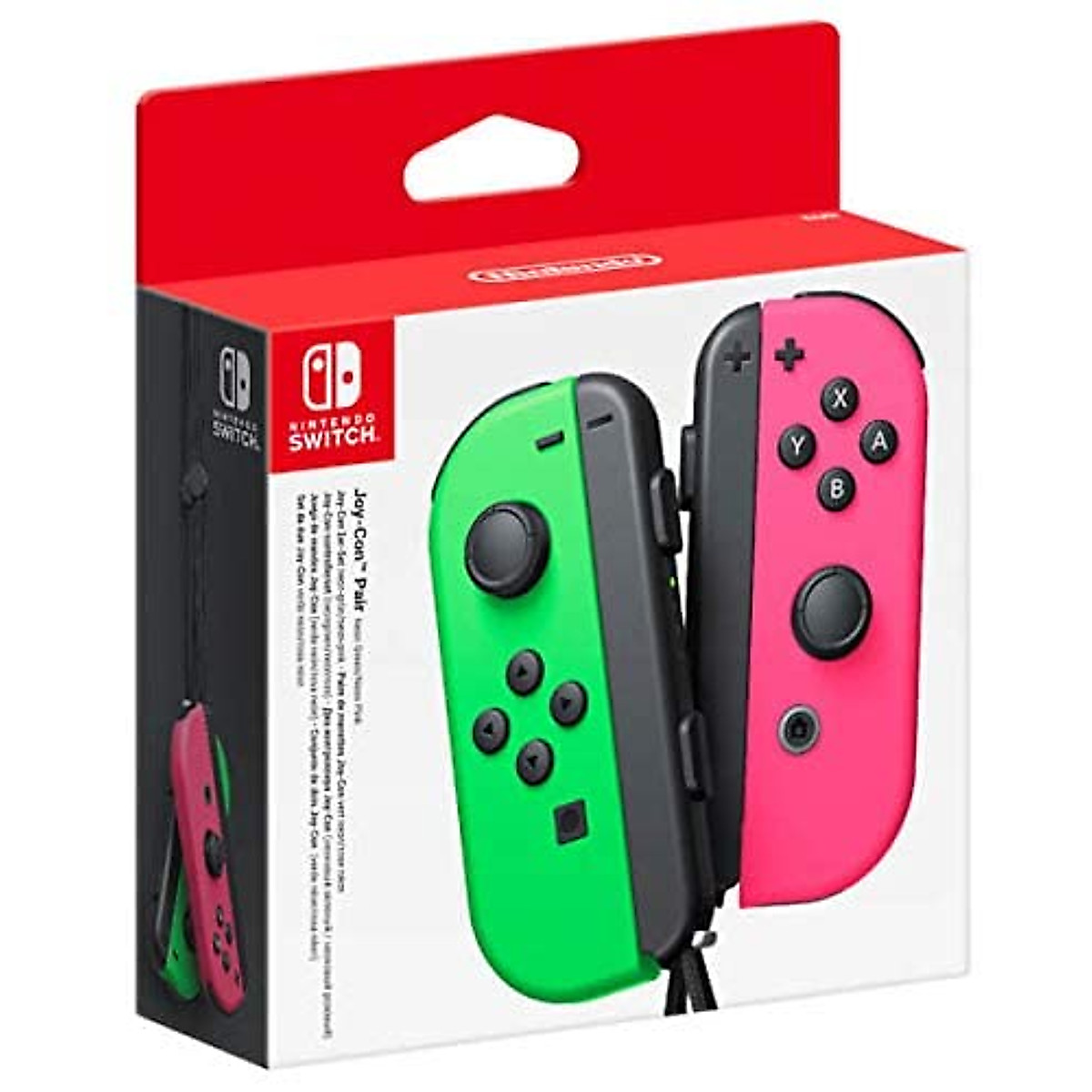 Joy-Con Pair - Neon Green/Neon Pink (Nintendo Switch) (Renewed)