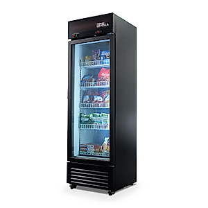 PremiumLevella PFV127DX 11.6 Cu. Ft. Frost Free Glass Door Display Freezer- Black