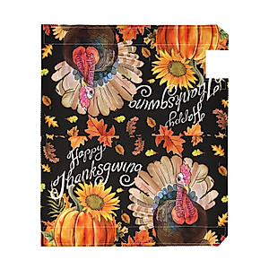 Wamika Thanksgiving Day Sunflower Turkey Pumpkin Mailbox Cover Magnetic Standard Size,Autumn Give Thanks Letter Post Box Cover Wrap Decoration Welcome Home Garden Outdoor 21" Lx 18" W
