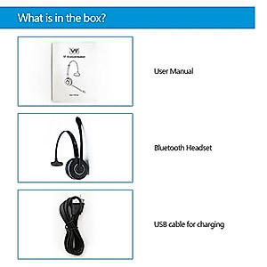 TV Bluetooth-Headset with Environmental-Noise-Cancelling(ENC) Microphone - Wireless Cellphone Computer Headphone with Mute,Volume,Call Control for Trucker,Call Center, Office
