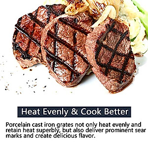 Hongso 18" x 25" Cast Iron Cooking Grates for Charbroil Performance 463377017, 463347017, 463376018P2, 463673617, 463376117, 463377117, 4-Burner 475 Cart Liquid Propane Gas Grill, 3 Pack, PCZ163