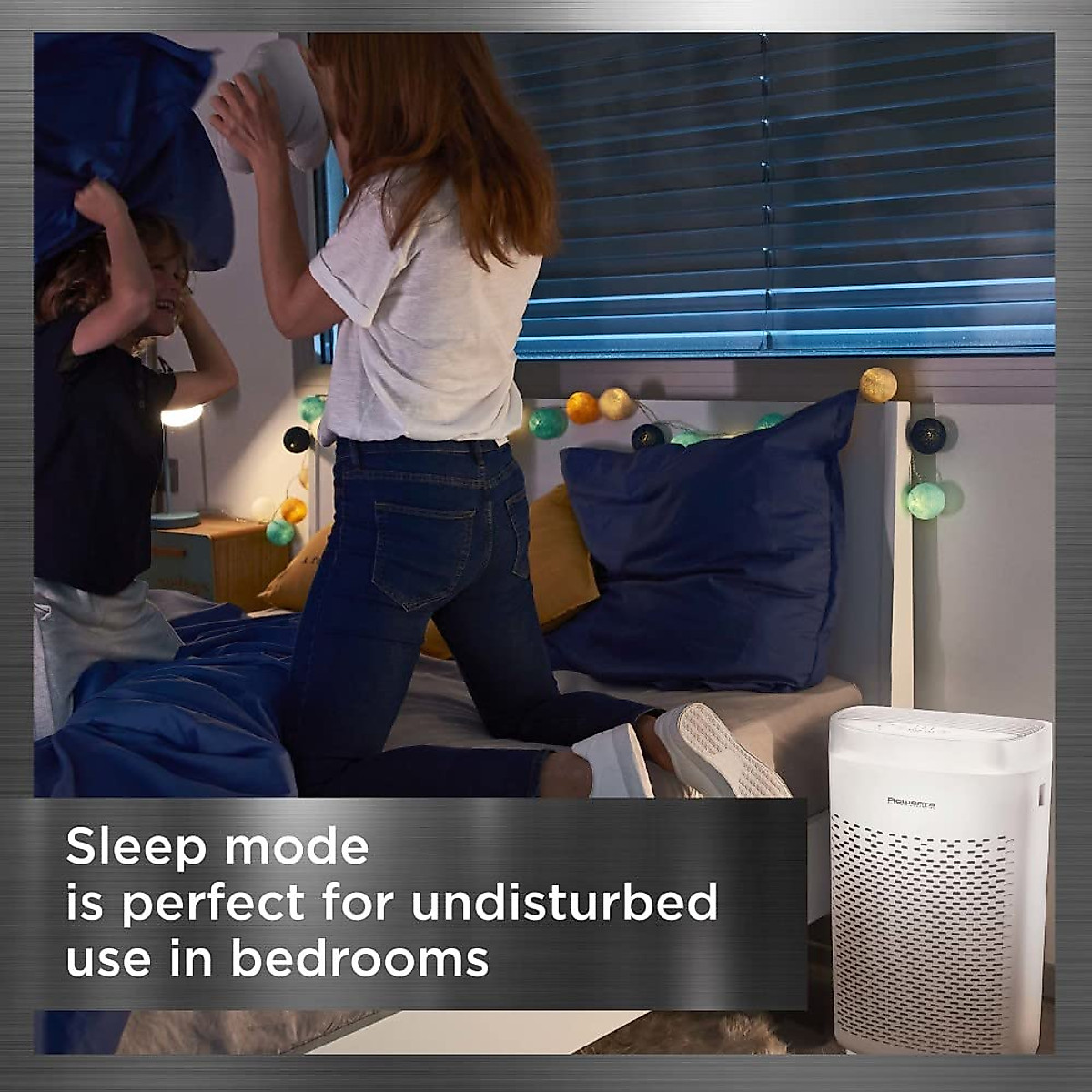 Rowenta Pure Air Essential Home Air Purifier with HEPA & Carbon Filtration removes 99.98% with 3-level filtration, CADR 128 sq/ft, White