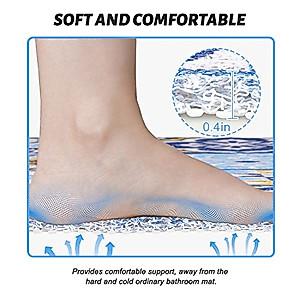 Shower Mat Non-Slip, 24x 24 Inch Square, Soft Comfort Bath Mats with Drainage Holes, PVC Loofah Massage Bathmat for Shower, Tub, Bathroom, Wet Areas, Quick Drying