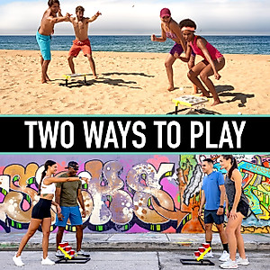 Franklin Sports Stadium Cup Pong Set - Jumbo 6 Cup Pong Game Set with Cups + Stand - Fun Indoor + Outdoor Tailgate Game