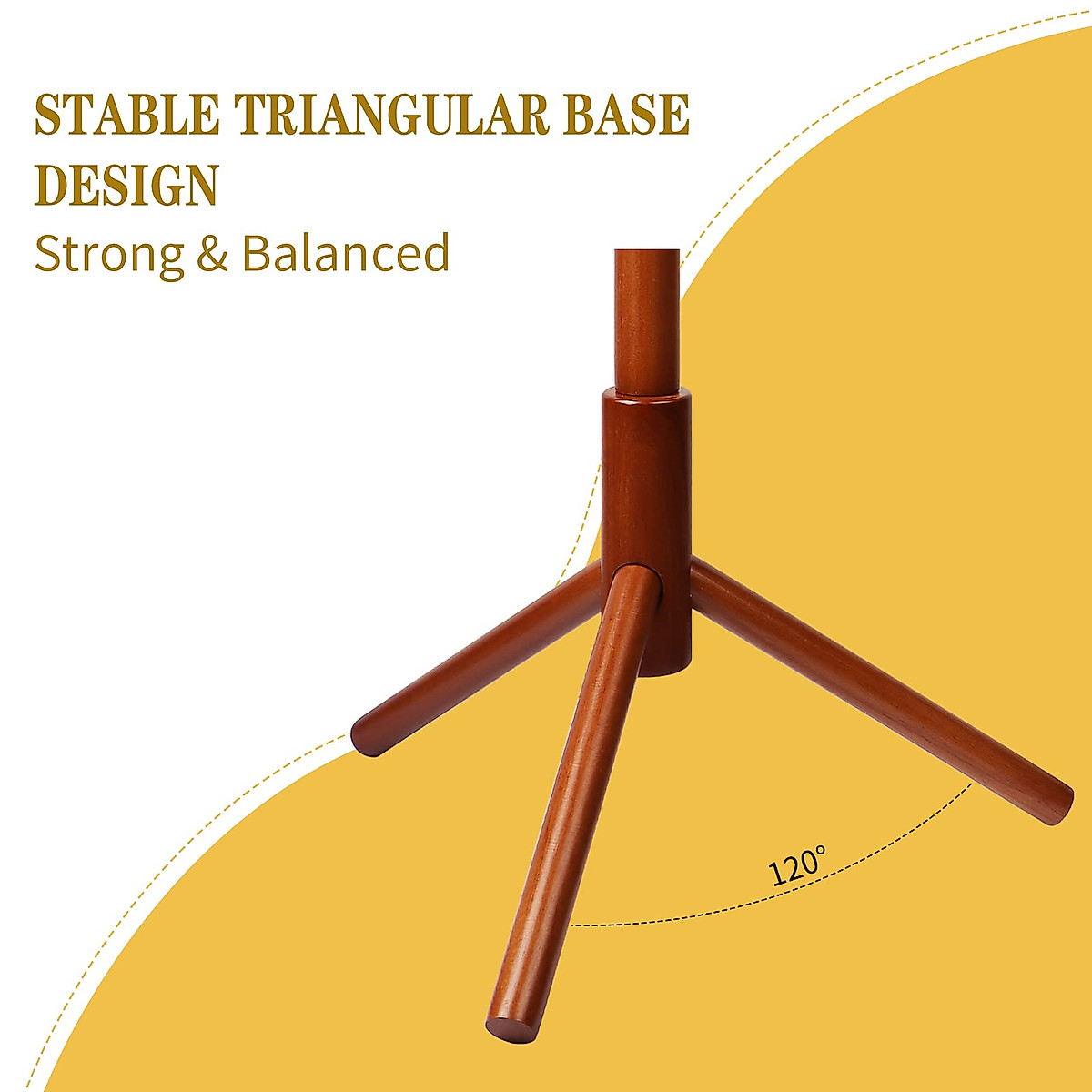 COLAPOO Wooden Tree Coat Rack Stand - 3 Adjustable Sizes 8 Hooks - Corner Coat Rack Freestanding for Office Entryway Bedroom Hall Tree Coat Hanger for Jacket Hat Clothes (Black)