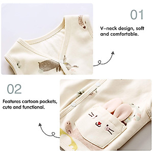 pureborn Baby Boys Girls Vest Halloween Sherpa Fleece Spring Waistcoat for Infant Boy Girl Beige Pumpkin 12-24 Months