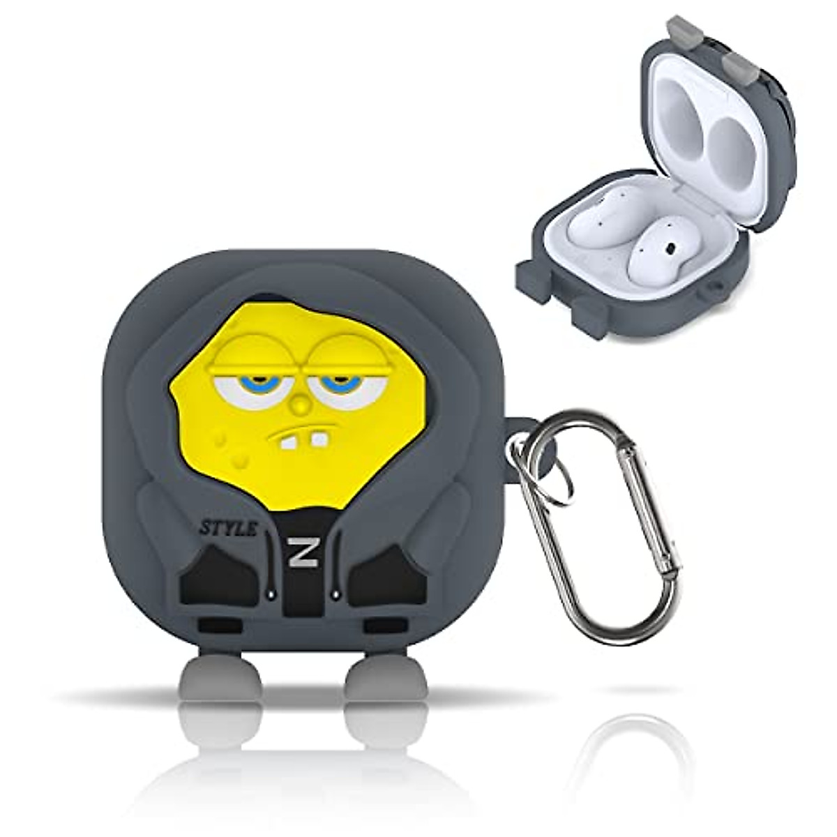 Cute Case for Galaxy Buds 2 Pro Case (2022) / Galaxy Buds 2 Case (2021) / Galaxy Buds Pro Case (2021) / Galaxy Buds Live Case (2020), Silicone Cartoon Funny Cute Galaxy Buds Case Cover (Yellow)