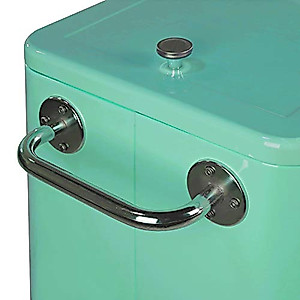 HomeAesthetics 80 Qt. Retro Rolling Cooler Ice Chest Cart with Shelf & Bottle Opener - Seafoam, Great for Outdoors, Patios, Decks, Parties, Backyards, Bars