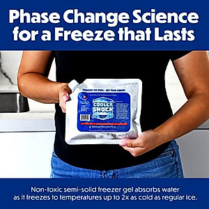 Cooler Shock Reusable Ice Pack - For Lunch Bags and Coolers, Long-Lasting Cold Freezer Packs for Lunch Boxes and Containers - Ice Packs for Cooler, School, Beach, Camping, Fishing