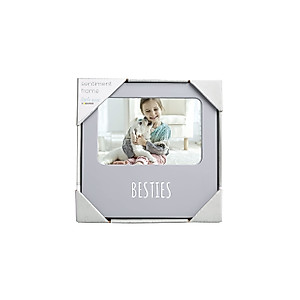 Little Pear Besties Frame, Pet Keepsake Picture Frame, Sibling Keepsake Picture Frame, Baby Girl Or Baby Boy Nursery Décor, 4x6 Photo Insert, Tabletop Picture Frame, Gray