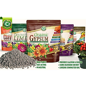 Organic Gypsum - Made in USA - Calcium Sulfate Dihydrate Granules - Garden Soil Amendment Fertilizer for Lawns, Plants, Calcium & Sulfur Additive. Cures Blossom End Rot in Tomatoes & Peppers