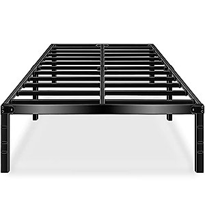 HAAGEEP Full Size Bed Frame 18 Inch Tall Platform Bedframe No Box Spring Needed High with Storage Metal
