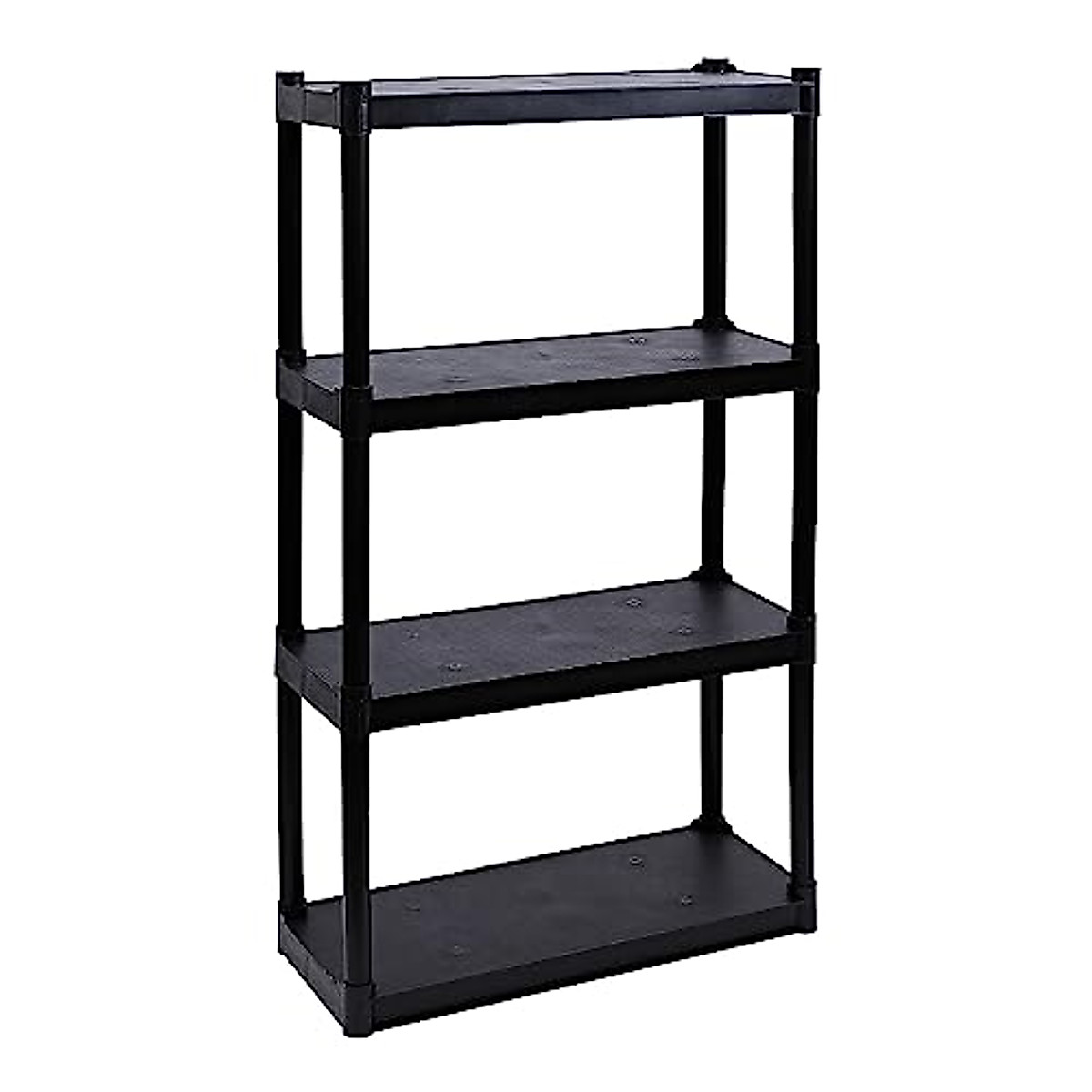 Iceberg Rough n Ready Open Storage System, Four-Shelf, Injection-Molded Polypropylene, 32w x 13d x 54h, Black