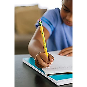 TICONDEROGA My First Pencils, Wood-Cased #2 HB Soft, Pre-Sharpened with Eraser, Includes Bonus Sharpener, Yellow, 5 Piece (Pack of 1)(33309)