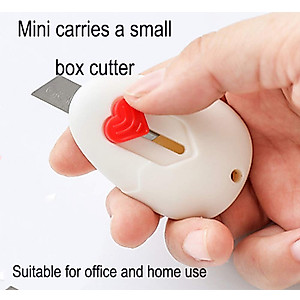 AKOAK 4 Pcs Mini Carry-on Small Box Cutter Durable Paper Cutting Small Knife Cute Sharp Envelope Opening Knife Retractable Utility Knife Suitable for Office and Home Use（random color）
