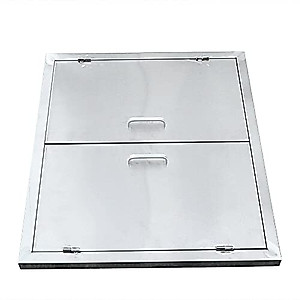 Outdoor Kitchen Door 28"x24" BBQ Double Doors Outdoor Oven Kitchen Stainless Steel Access Door