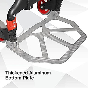 JXUFDHO Folding Hand Truck Portable Folding Dolly, Foldable Hand Truck Portable Dolly Cart Trolley Luggage Cart for Moving Home, Auto, Office,Travel Use, 180 lbs Capacity Aluminium