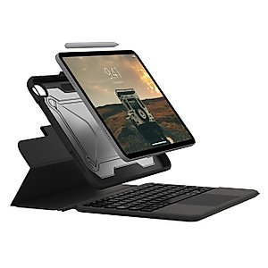URBAN ARMOR GEAR UAG Designed for iPad 10.9" 10th Gen 2022 Case with Detachable Keyboard Black/Ash English, Rugged Bluetooth Wireless Keyboard Multi-Touch Trackpad Backlit Keys Smart Cover Folio
