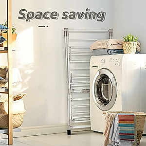 YUBELLES 61.81 * 22.84 * 51.18in Clothes Drying Rack, Gullwing Space-Saving Laundry Rack, Space Saving Laundry Drying Rack, Easy Storage Laundry Indoor and Outdoor Use