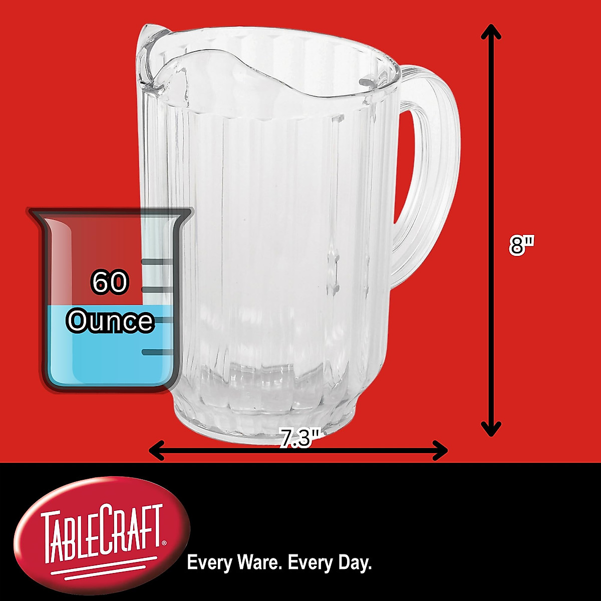 Tablecraft 60 oz San Plastic Pitcher