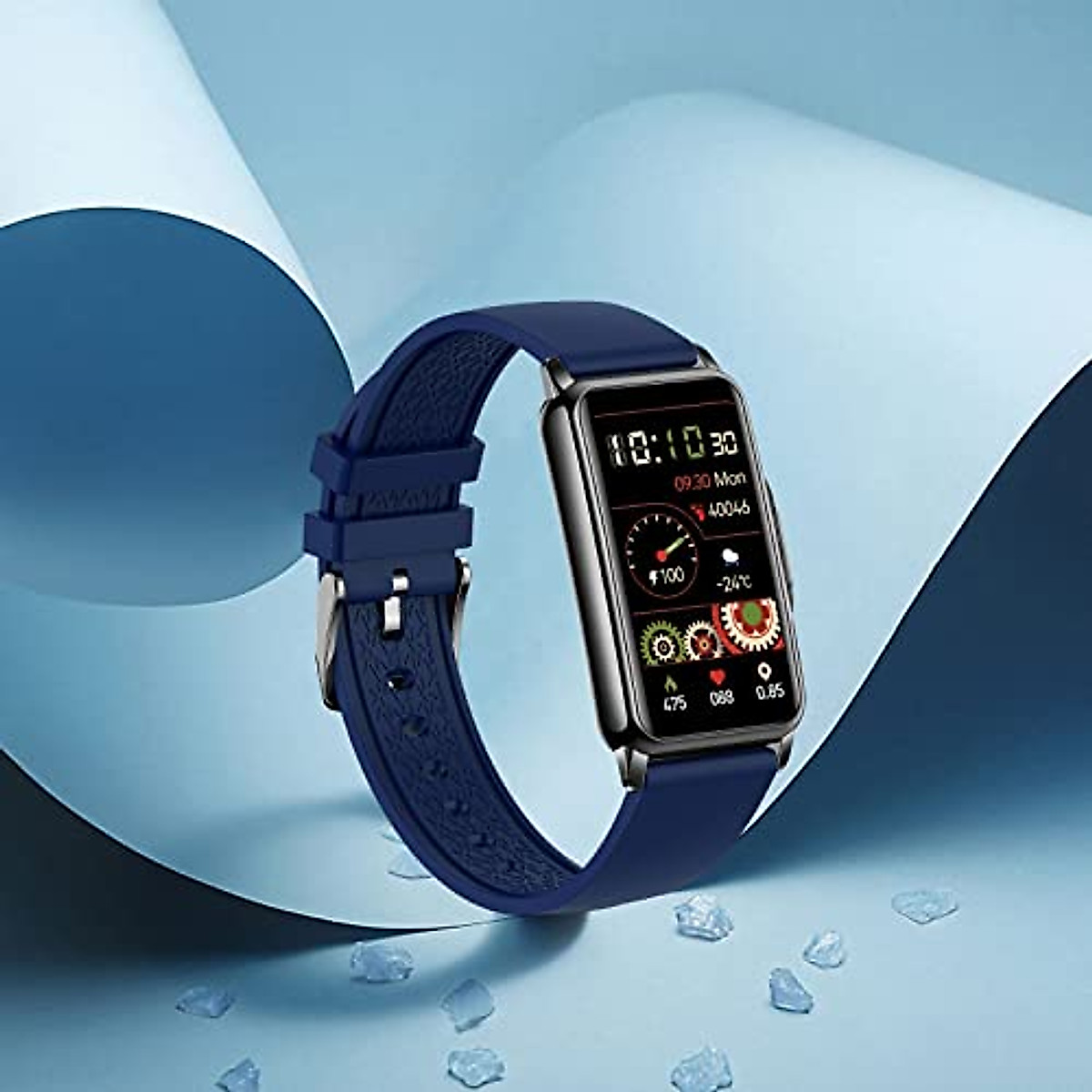 Blue Fitness Tracker Smart Bracelet for Men and Women Ladies Smart Watch with Pedometer Sleep Message Notification 1.47" Full Touch Screen for Android and iOS Phones