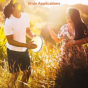 DAJAVE 4 Pack Hand Drums with Drum Stick 4Inch 6 Inch 8 Inch 10 Inch, Percussion Wood Frame Drum with 4 Sticks, Musical Instruments for Drums Beginners for Home School Party Supplies