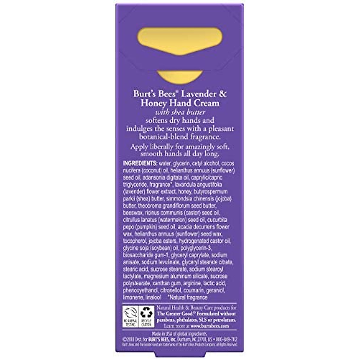 Burt's Bees Lavender & Honey Hand Cream with Shea Butter, 1 Oz (Package May Vary)