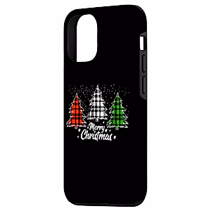 iPhone 13 Pro Merry Christmas Tree Buffalo Plaid Red White Green Xmas Case