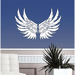 Wall Vinyl Decal Home Decor Art Sticker Pair of Angel or Eagle Wings Kids Bedroom Living Room Removable Stylish Mural Unique Design 2101