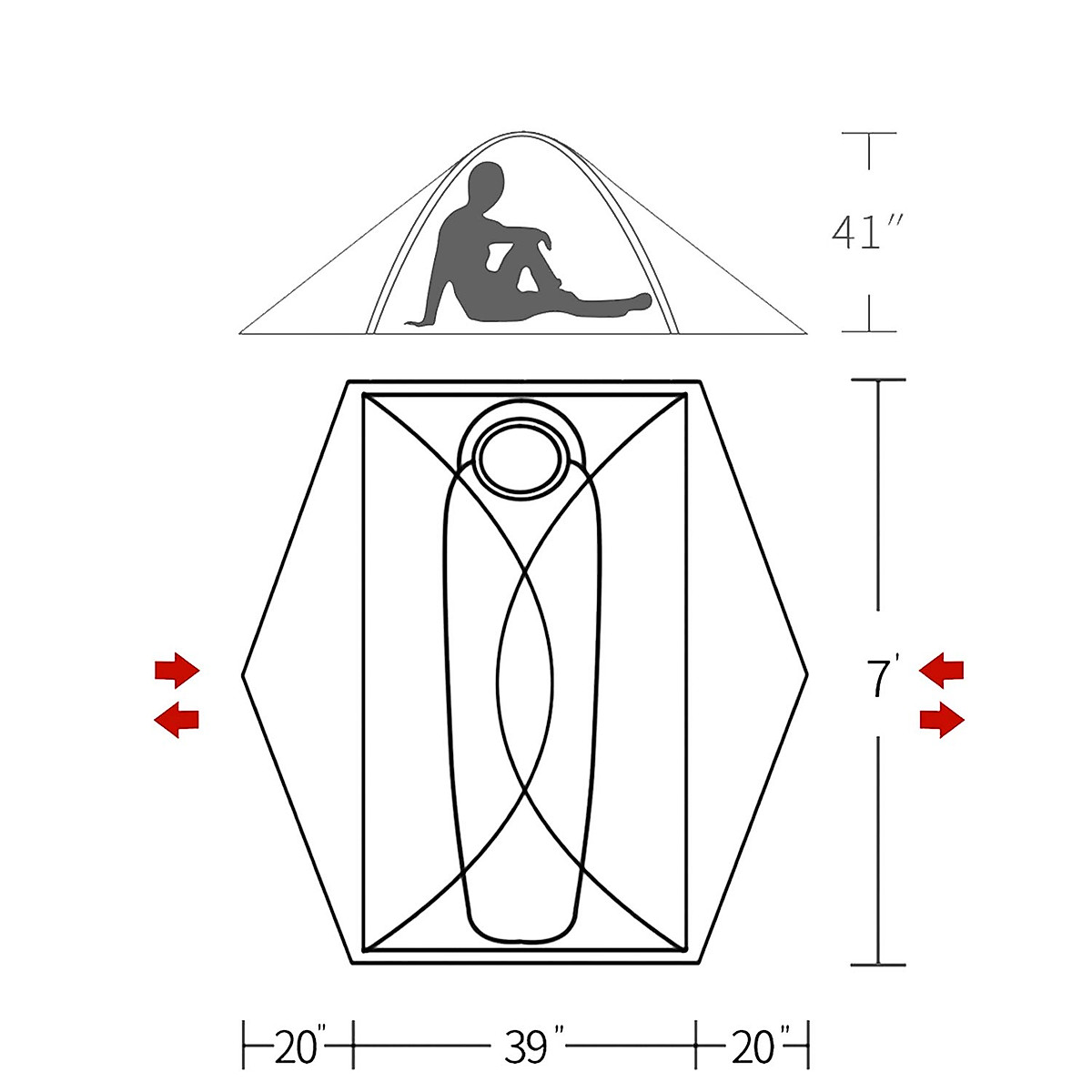 SAFACUS 1 Person Tent for Outdoor Backpacking, Lightweight Double Layer Waterproof 1 Man Tent, Easy Set up Tent with Two Doors Aluminum Poles for Camping Hiking Mountaineering