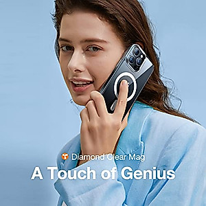 TORRAS Magnetic Clear for iPhone 13 Pro Case, Compatible with MagSafe, Never Yellow, Military Grade Drop Tested, Protective Slim Thin Case for iPhone 13 Pro Phone Case, 6.1", Clear