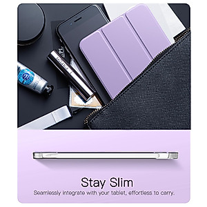 TiMOVO Case for iPad Mini 7 A17 Pro 8.3-inch 2024, iPad Mini 6th Generation Case, Slim Translucent Hard Back Folio Cover Support Touch ID & Apple Pencil Charging, Auto Wake/Sleep - Taro Purple