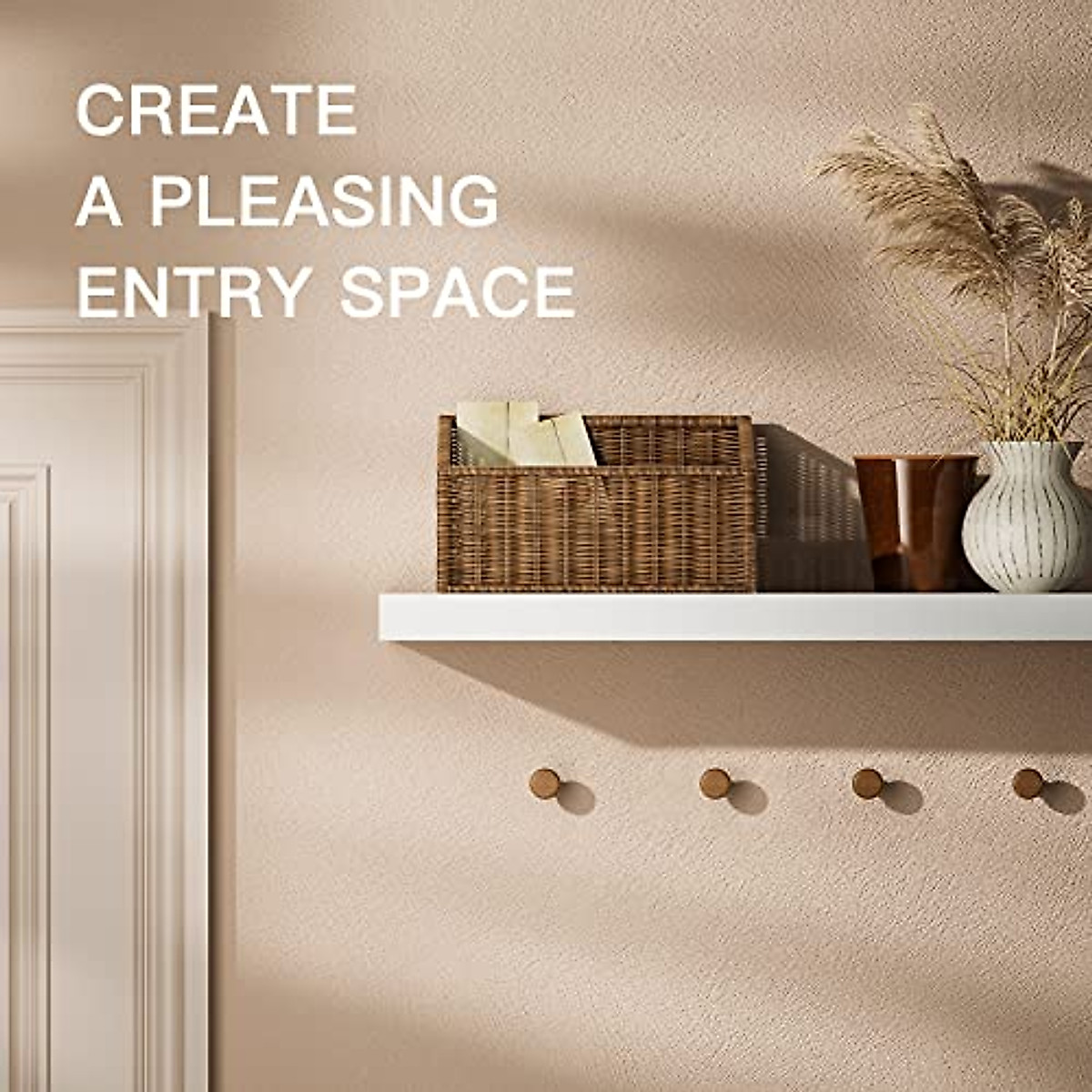 AMADA HOMEFURNISHING Floating Shelves Large, 24 x 9 Inch Wall Shelves for Bathroom, Bedroom, Kitchen, Shelves for Wall Decor Set of 2, White - AMFS06