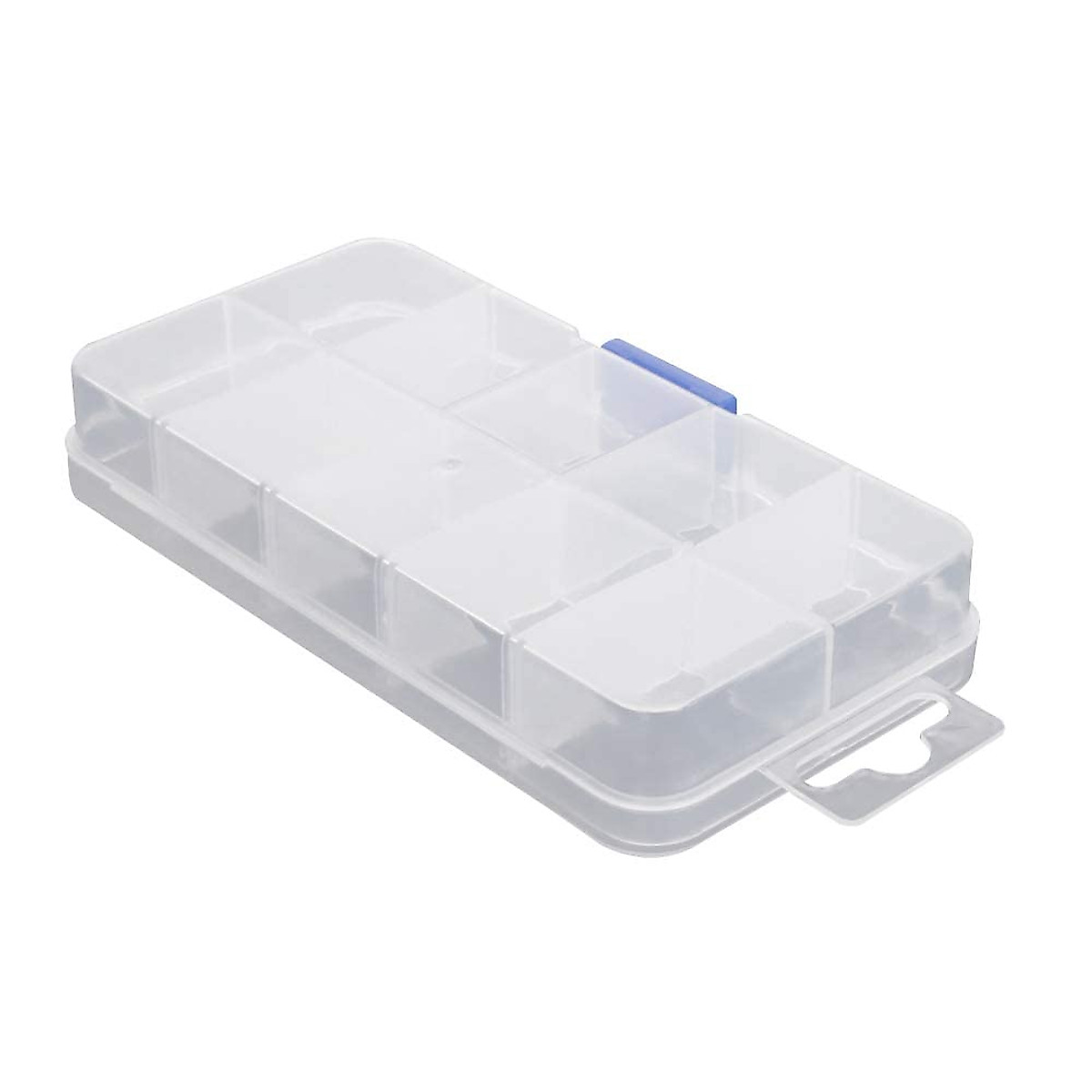 Jutagoss Plastic String Organizer Box With Dividers, 5.12x2.76x0.87 inch,10 Mpartment Craft Storage Containers, 4PCS Bead Tackle Bolt Screw Small Parts Rock Collection Box.