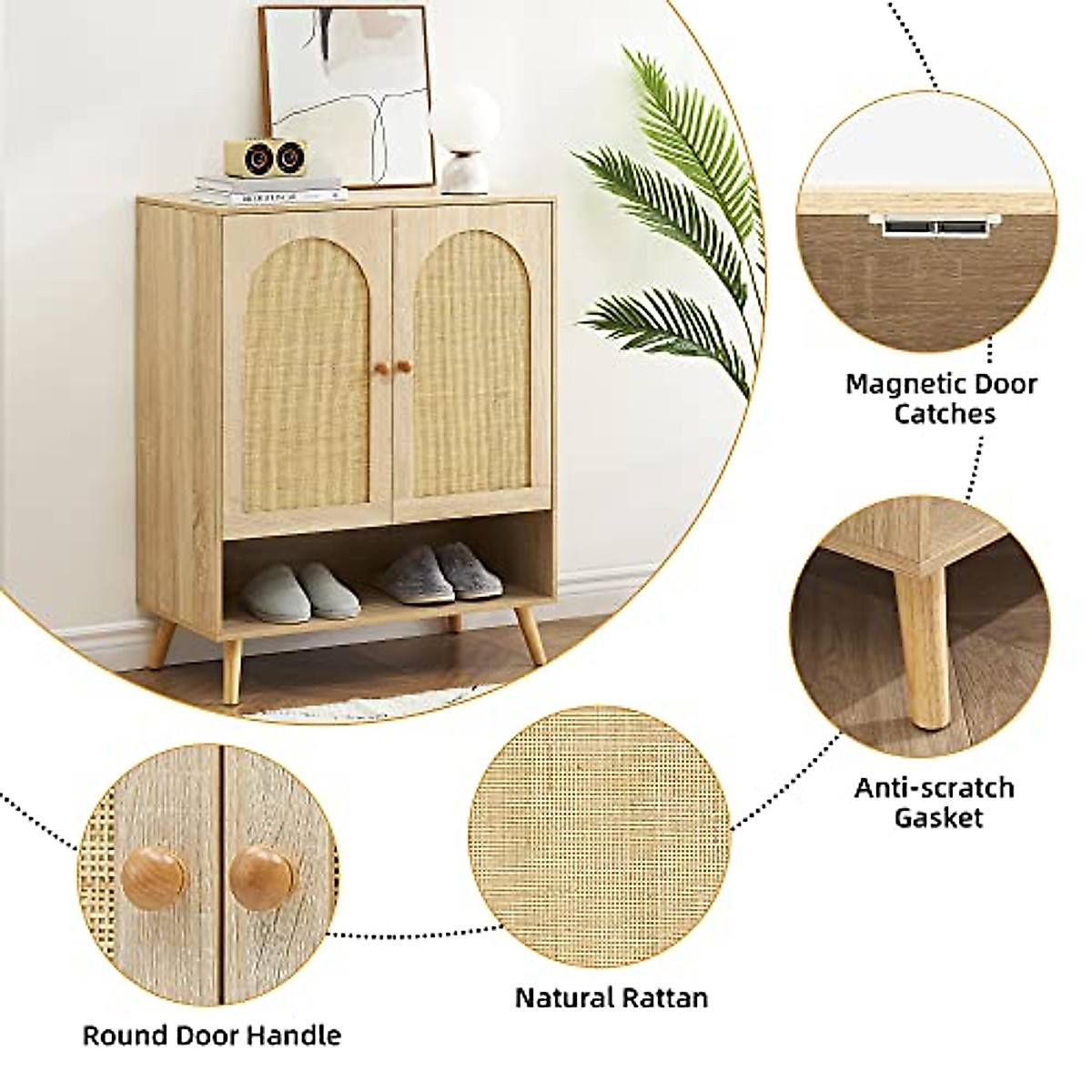 Amyove PHO_0Y1S Shoe Cabinet, Natural