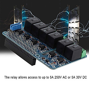 Relay Expansion Board, 6 Channel RPi Relay Module Expansion Board for Pi A+/B+/2B/3B, Optocoupler Module Relay