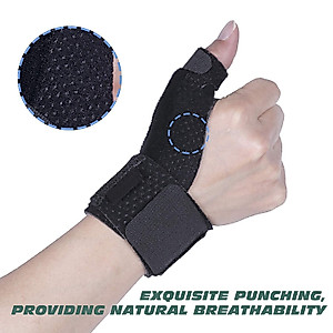 Kmtooon Reversible Thumb & Wrist Stabilizer Splint Brace for Trigger Finger, Pain Relief, Arthritis, Tendonitis, BlackBerry Thumb, Sprained