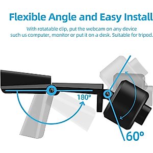COOLSHARK Webcam with Microphone, 1080P HD Computer Camera, USB Computer Camera for Live Streaming Webcam, Plug and Play Video Calling Webcam, Large Sensor Superior Low Light for Conferencing
