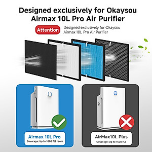 VALZONE AirMax 10L Pro Filter Replacement Kit Compatible with Okaysou Smart Airmax 10L Pro and Aiibot-A300 Air Purifi er,2 Packs
