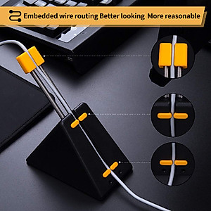 [New] Hotline Games Mouse Bungee, Mouse Cord Clip Cord Management System Fixer Holder for Esports FPS Game (Black-Orange)