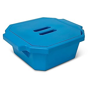 Globe Scientific 455010B Rectangular Ice Bucket with Lid, Blue, 2.5L Capacity, 340mm Length, 290mm Width, 120mm Height