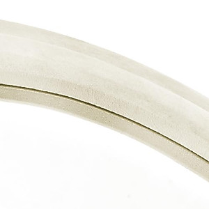 BEVERDY 63" x 24" Full Length Mirror - Wavy, Floor or Wall Mounted, Irregular Shape, Flannel Wrapped Frame, Full Body View, Beige White