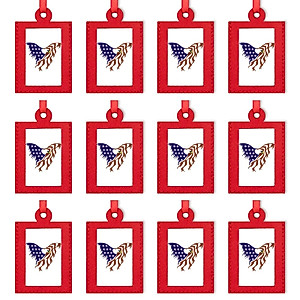 American Flag Eagle Christmas Photo Ornament Frame Red Picture Frame for Xmas Tree Hanging Decoration