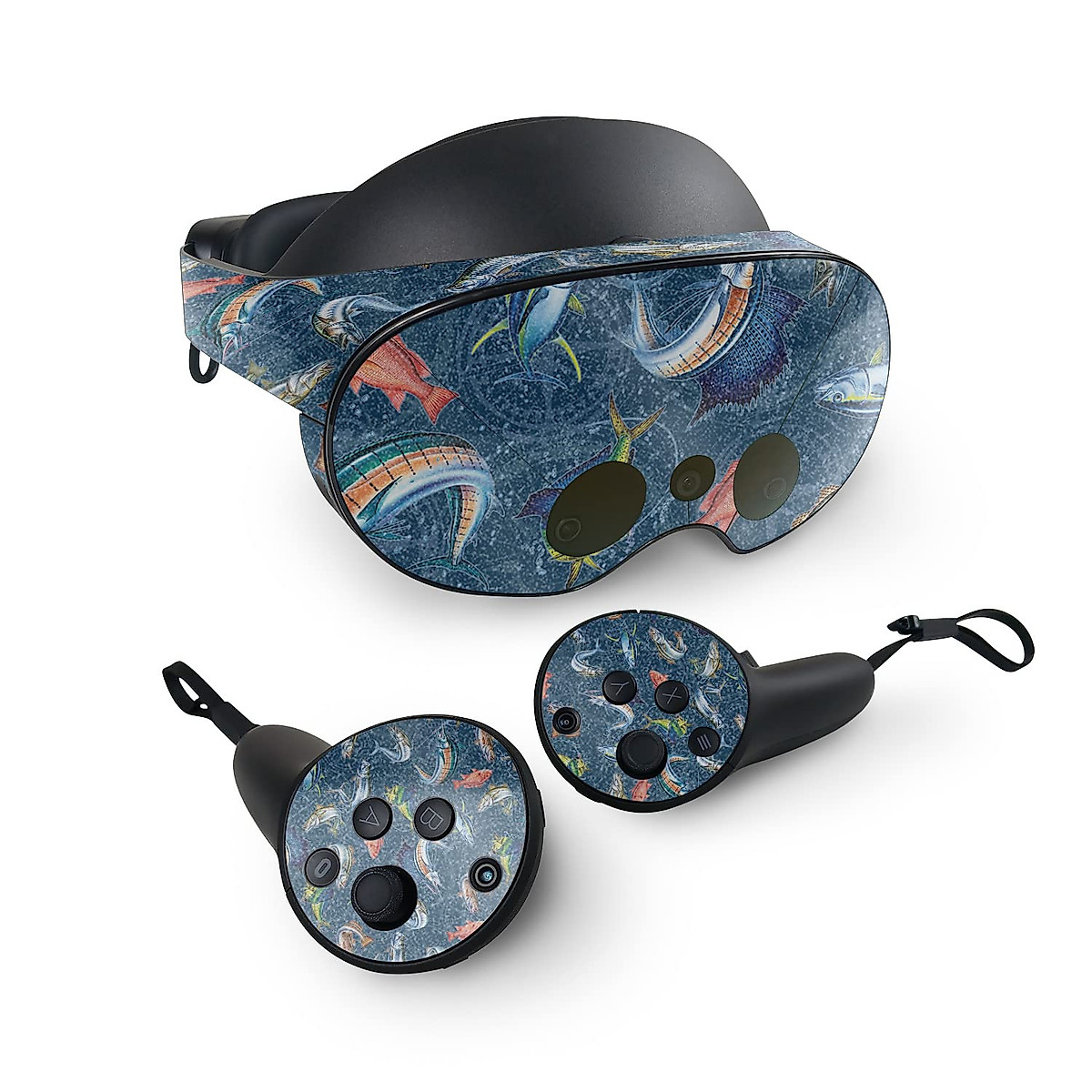 MightySkins Glossy Glitter Skin Compatible with Meta Quest Pro - Saltwater Compass | Protective, Durable High-Gloss Glitter Finish | Easy to Apply, Remove, and Change Styles | Made in The USA