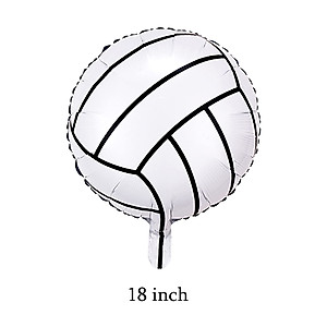 Wdecorm 14Pcs Volleyball Balloons Set, 4Pcs 18 inch 10 Pcs Red Blue Star Mylar for Sports Themed Birthday Baby Shower Senior Night Celebration Party Decoration Supplies