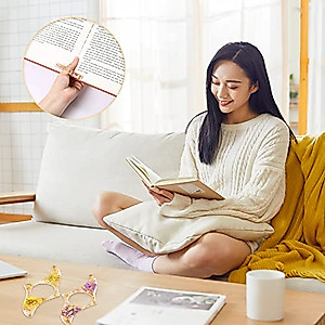 Book Page Holder,3 Pcs Dried Flower Resin Thumb Book Holder Transparent Thumb Ring Page Holder Personalized Bookmark Holder Book Opener Handmade Book Reading Accessories for Teachers Book Lovers